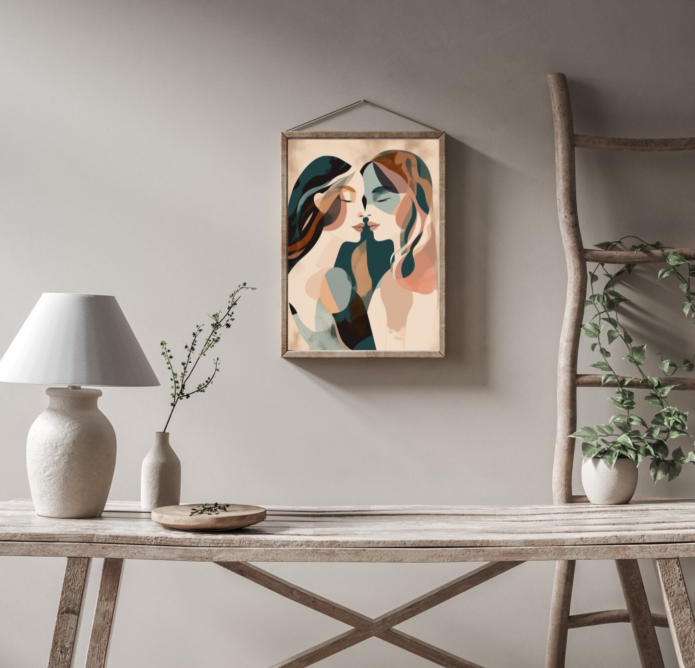Set of 3 Sapphic Boho Wall Prints | LGBT Wlw Vintage Sapphic Home Art ...