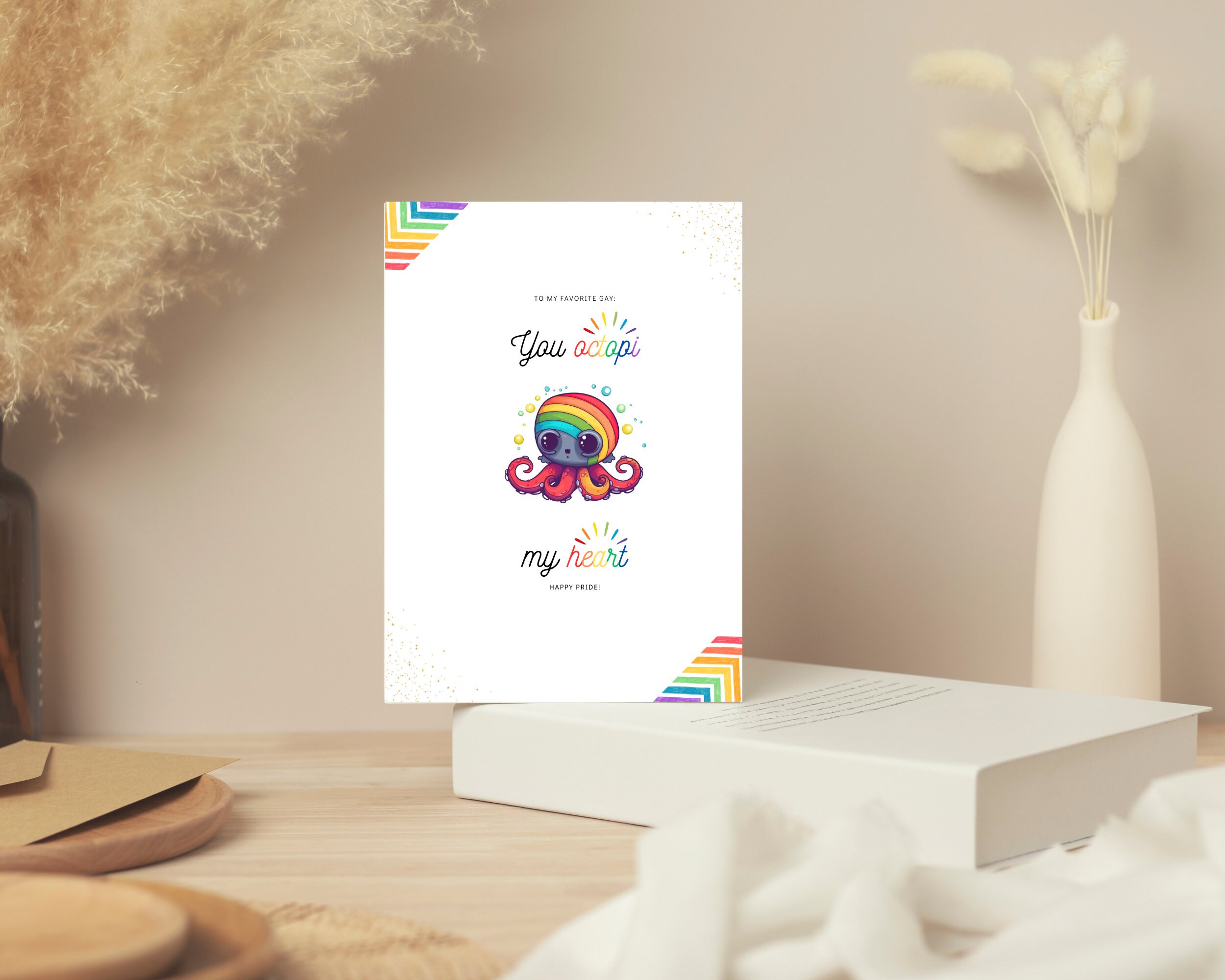 Rainbow Pride Printable Card Instant Download Printable Card LGBTQ Gay ...