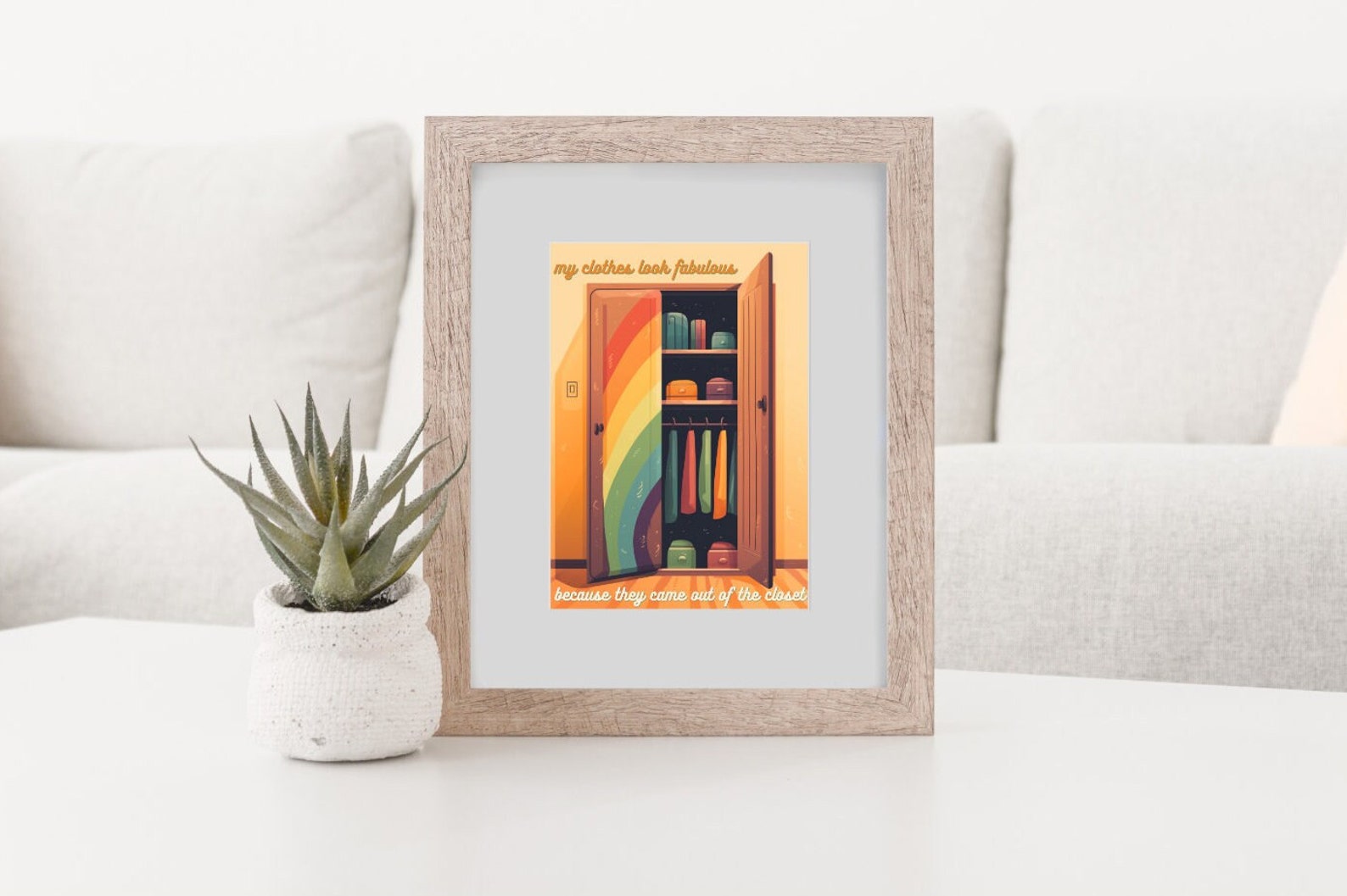 Pride Retro Rainbow Wall Art | Came Out of the Closet | Modern Abstract ...