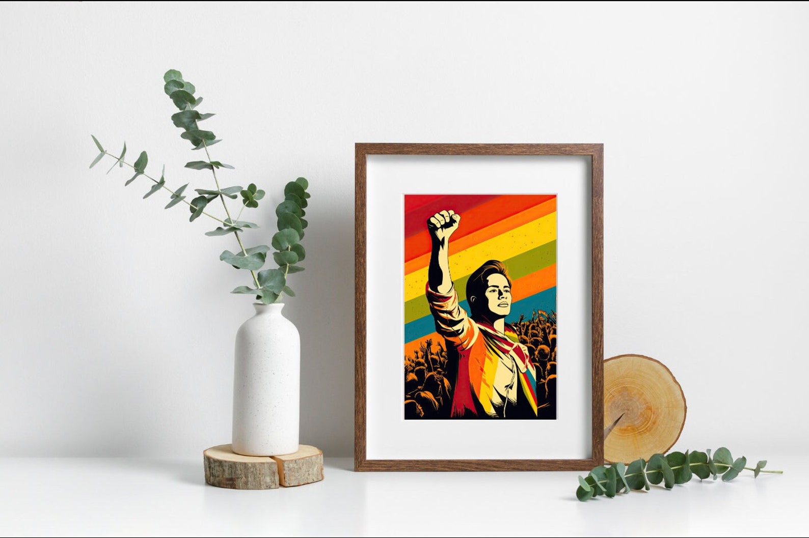 Pride Retro Rainbow Wall Art | Empower | Colorful Modern Abstract and ...