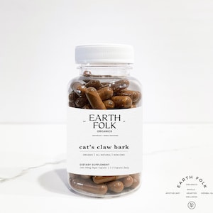 Organic Cat's Claw Bark Capsules, 500mg Vegan Capsules, FREE Shipping ...