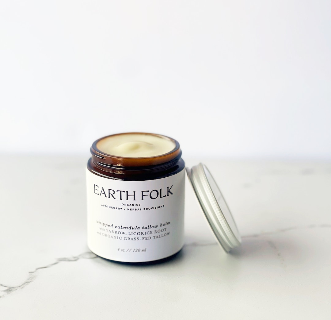 Tallow Balm, Whipped Calendula Tallow Skin Cream, Grass-fed & Finished ...