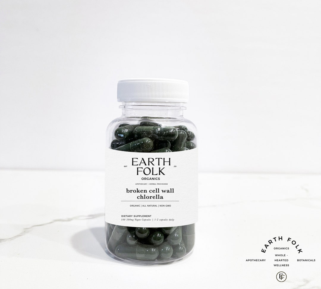 Chlorella Capsules, Broken Cell Wall Chlorella, 500mg Vegan Capsules ...