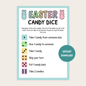 Easter Candy Dice Game | Easter Candy Game | Printable Easter Game ...
