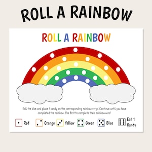 Roll A Rainbow Game Printable Easter Game Easter Day Games for Kids ...