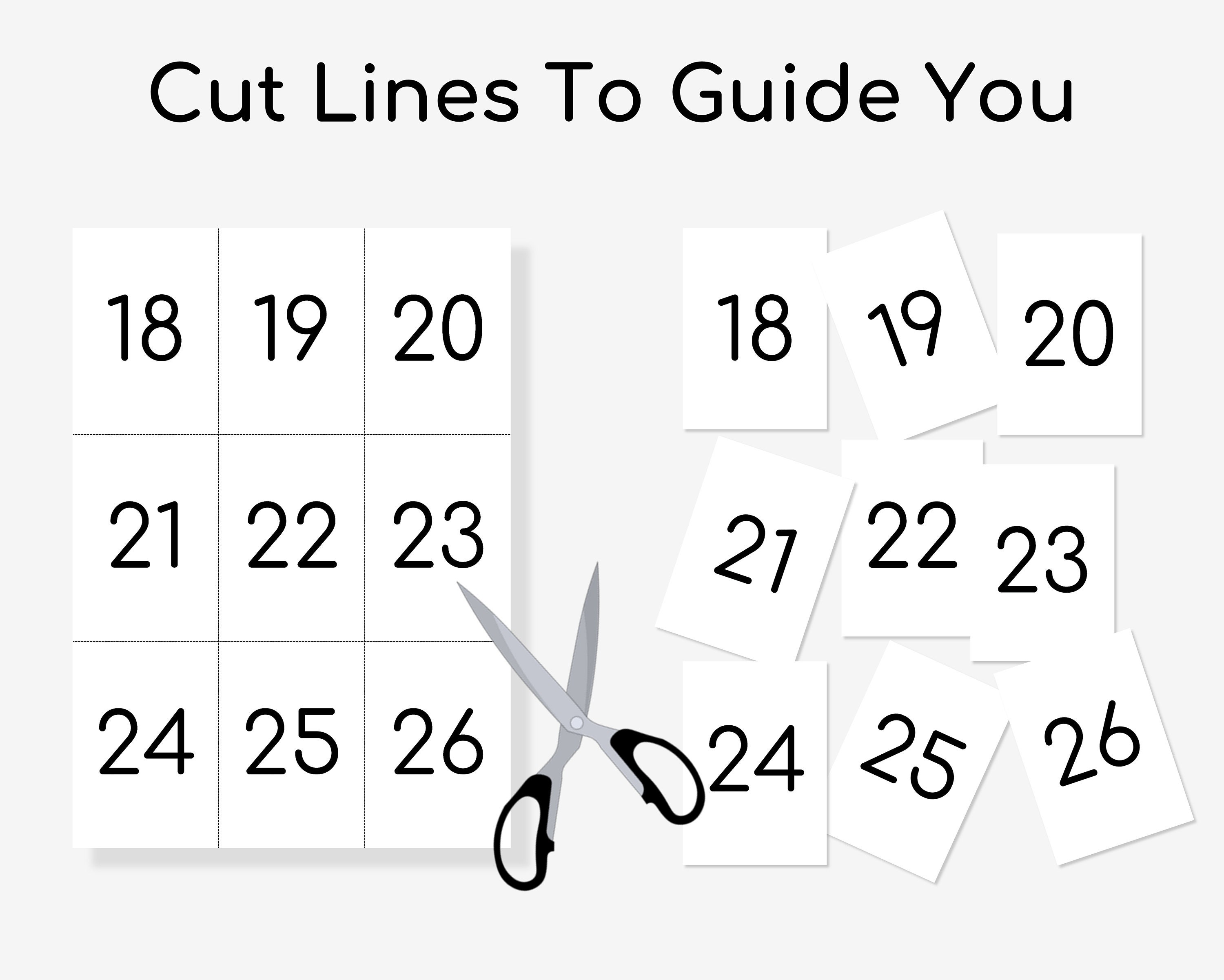 Printable Number Flashcards 0 100 Printed Numbers - Etsy