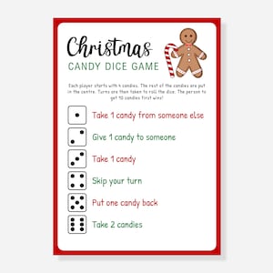 Christmas Candy Dice Game | Printable Christmas Game | Christmas Party ...