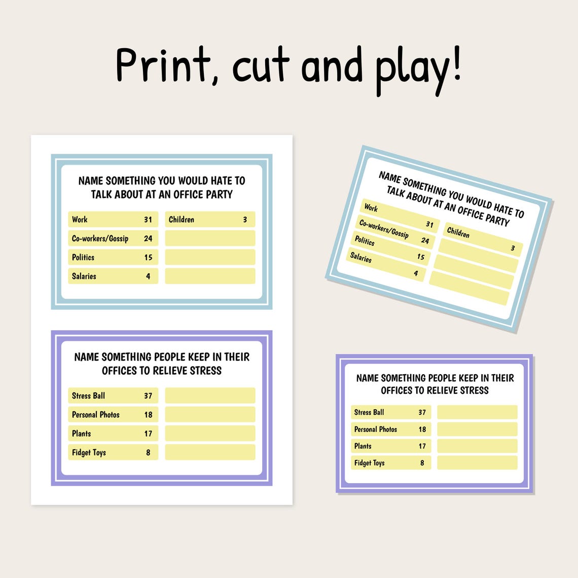 Office Friendly Feud Game | Office Trivia | Printable Office Game ...