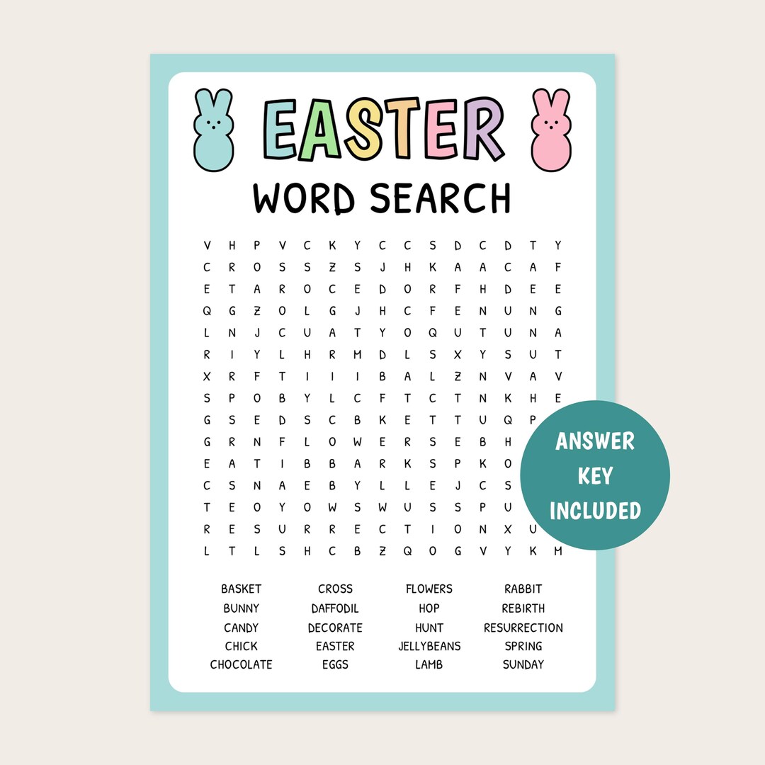 Easter Word Search Game | Printable Easter Game | Easter Word Game ...