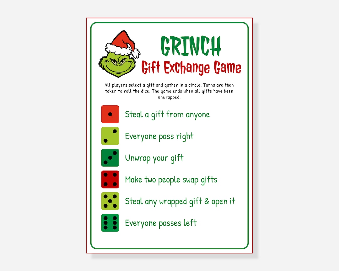 Christmas Gift Exchange Dice Game | Gift Swap Game | Printable ...