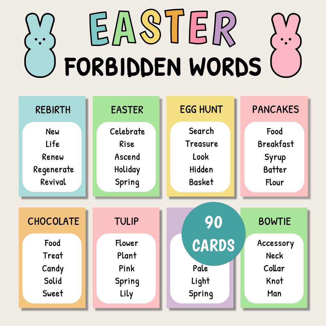 Easter Word Game | Printable Easter Game | Easter Family Game | Easter ...