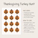 Thanksgiving Turkey Hunt Game | Thanksgiving Scavenger Hunt | Printable ...