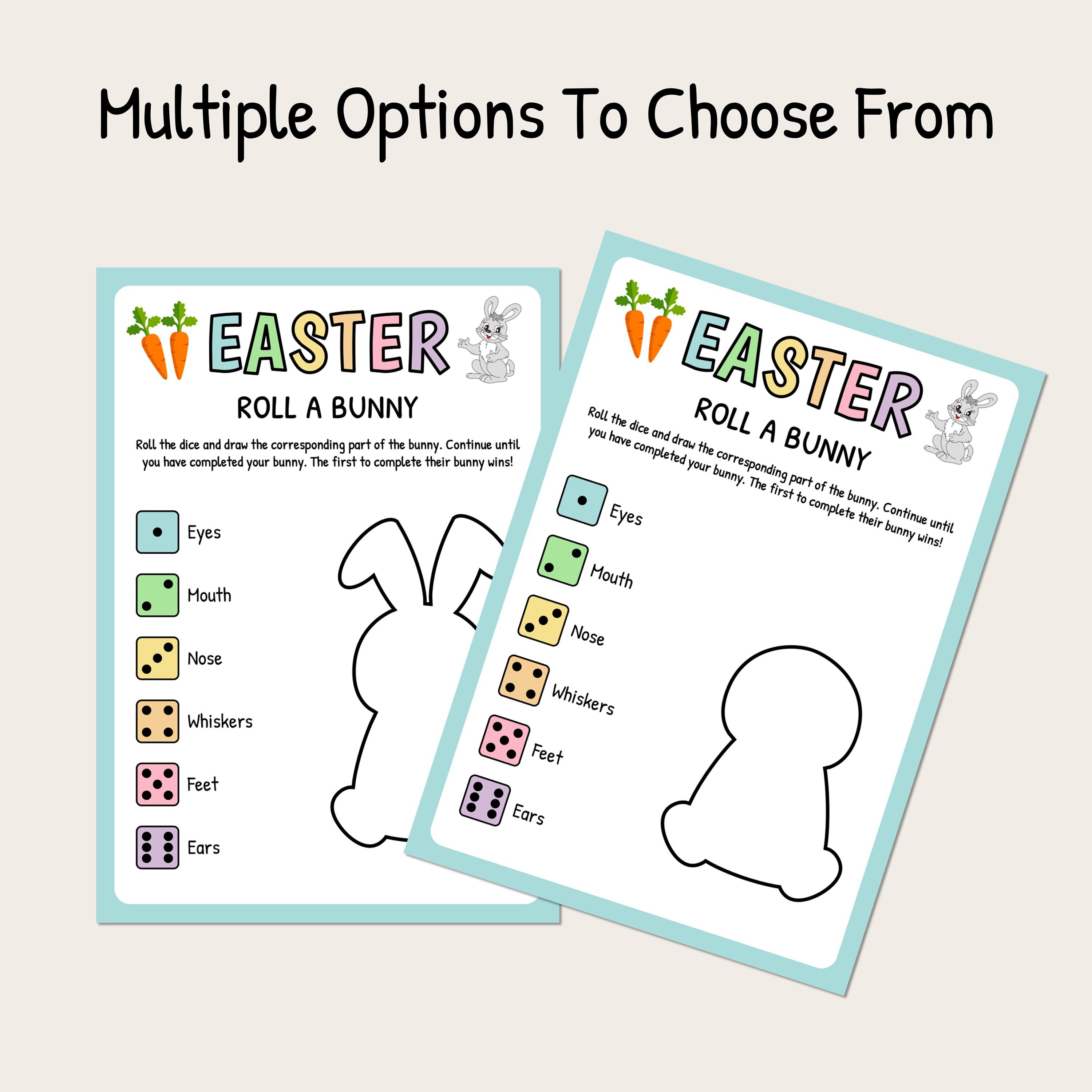 Easter Roll A Rabbit Game | Printable Easter Game | Easter Dice Game ...