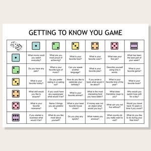 Icebreaker Game | Dicebreaker Game | Getting to Know You Game | Dice ...