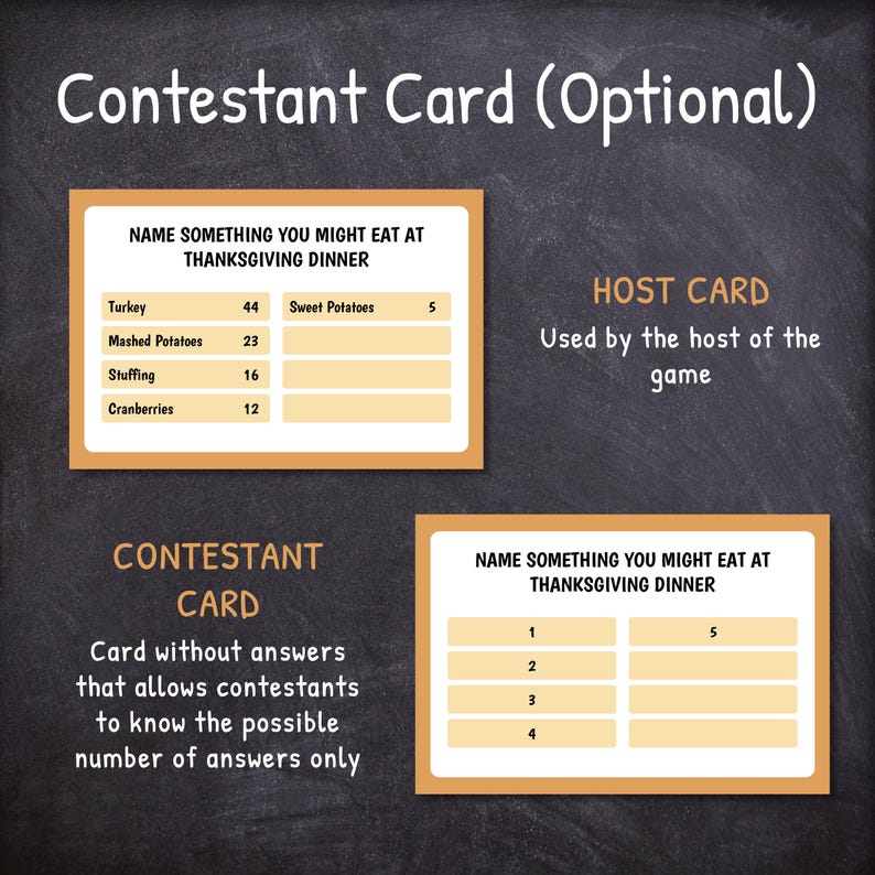 Thanksgiving Friendly Feud Game | Printable Thanksgiving Game ...