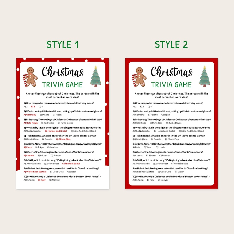Christmas Trivia Game | Gift Swap Game | Printable Christmas Family ...