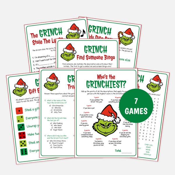 Who's the Grinchiest丨who is the Grinchiest丨grinchmas Printable Game丨 ...
