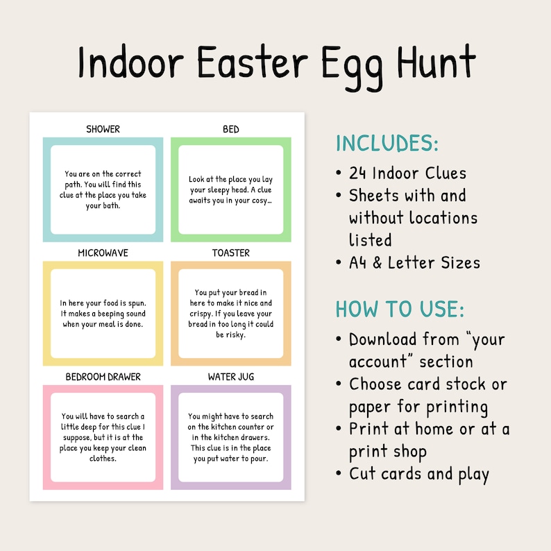Easter Egg Hunt Game Indoor Easter Egg Hunt Clues Easter Scavenger Hunt ... Easter Egg Hunt Game Indoor Easter Egg Hunt Clues Easter Scavenger Hunt ...