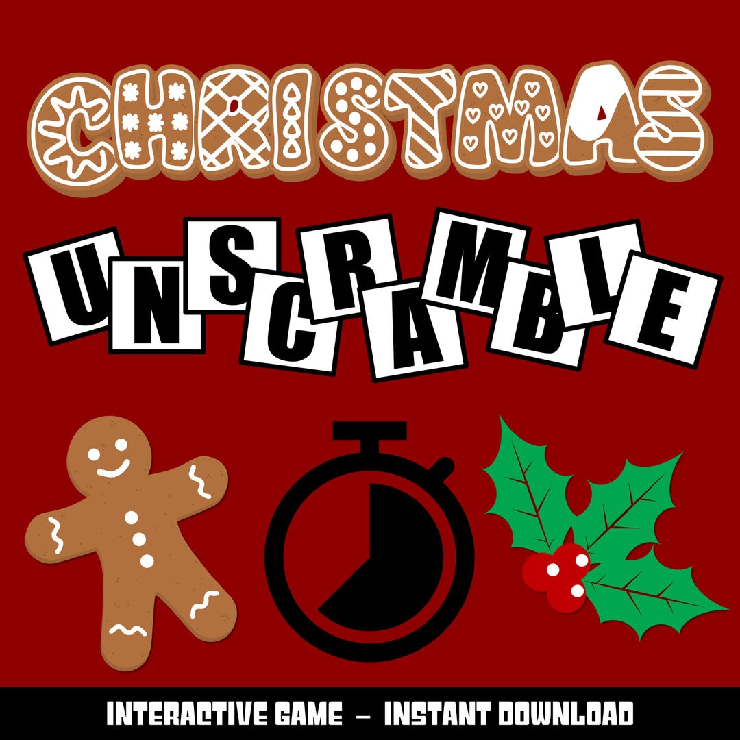 Christmas Unscramble Game | Christmas Game | Virtual Christmas Game ...