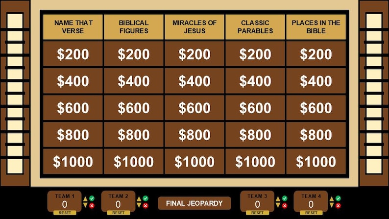 Bible Jeoparty Game | Bible Trivia Game | Virtual Bible Game | Fun Quiz ...