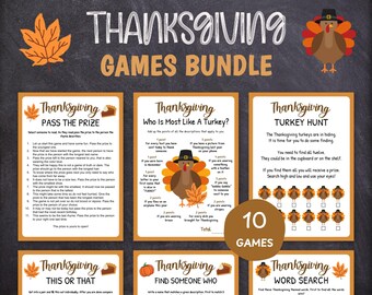 Thanksgiving Party Game Bundle | Thanksgiving Party Games ...