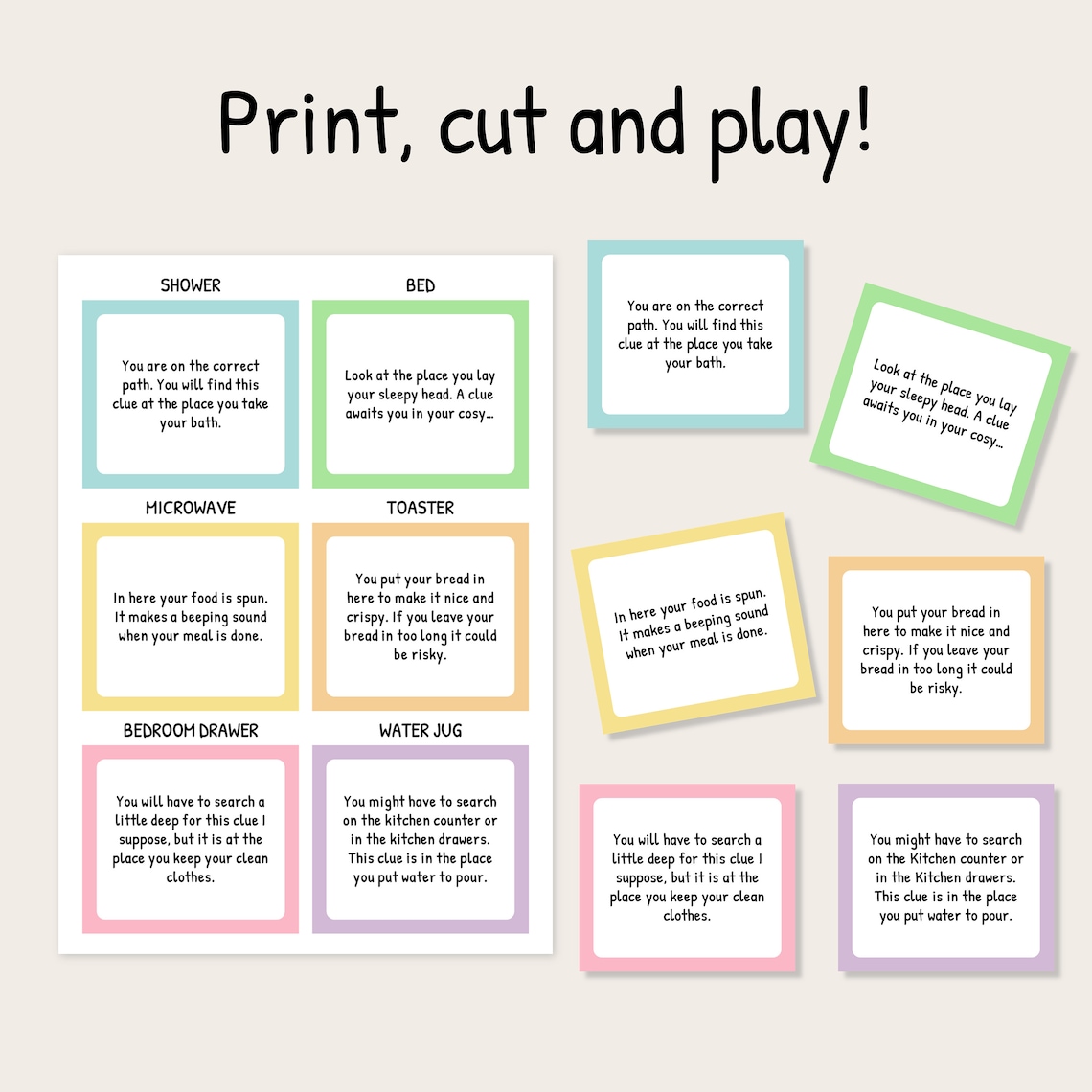 Easter Egg Hunt Game | Indoor Easter Egg Hunt Clues | Easter Scavenger ...