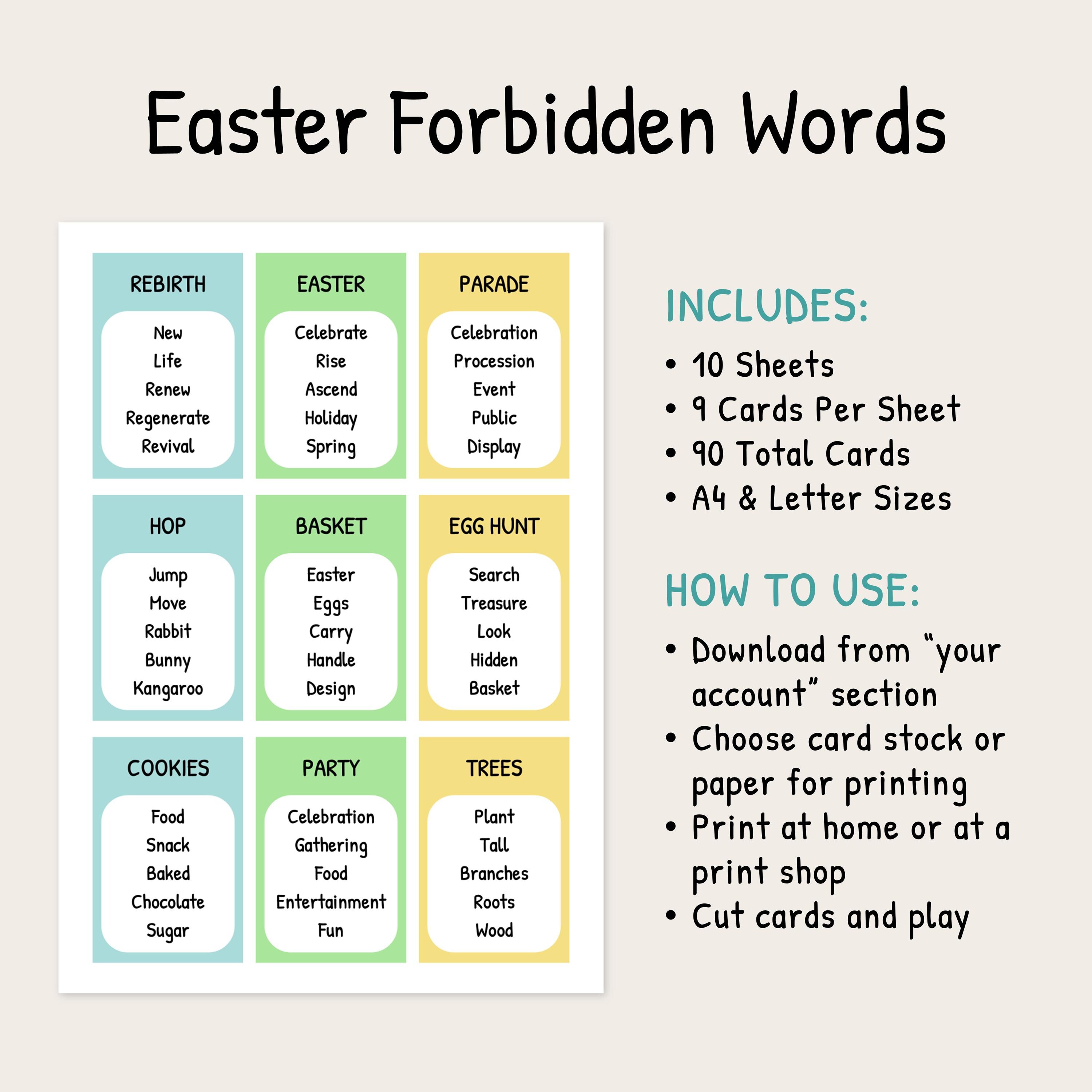 Easter Word Game | Printable Easter Game | Easter Family Game | Easter ...