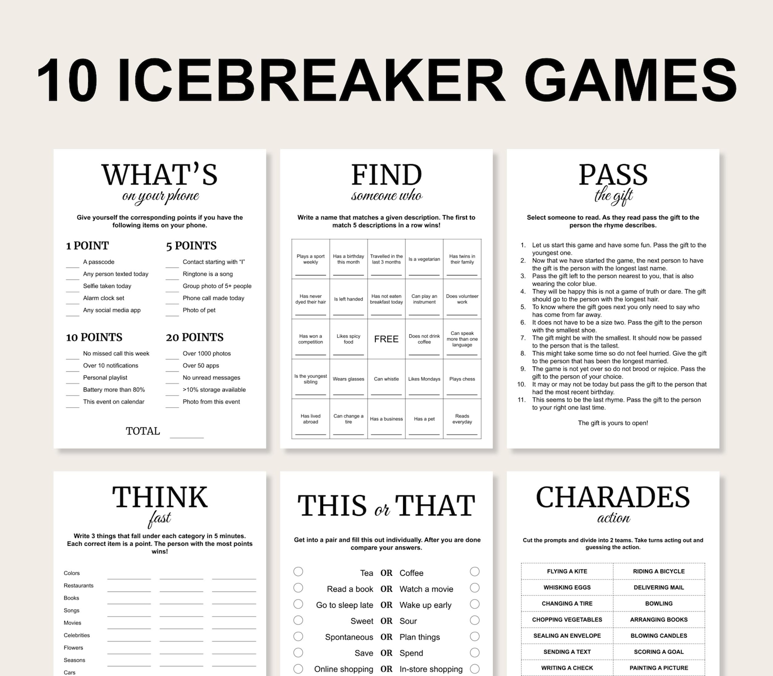 Icebreaker Games Set | Printable Icebreaker Games Bundle | Icebreaker ...