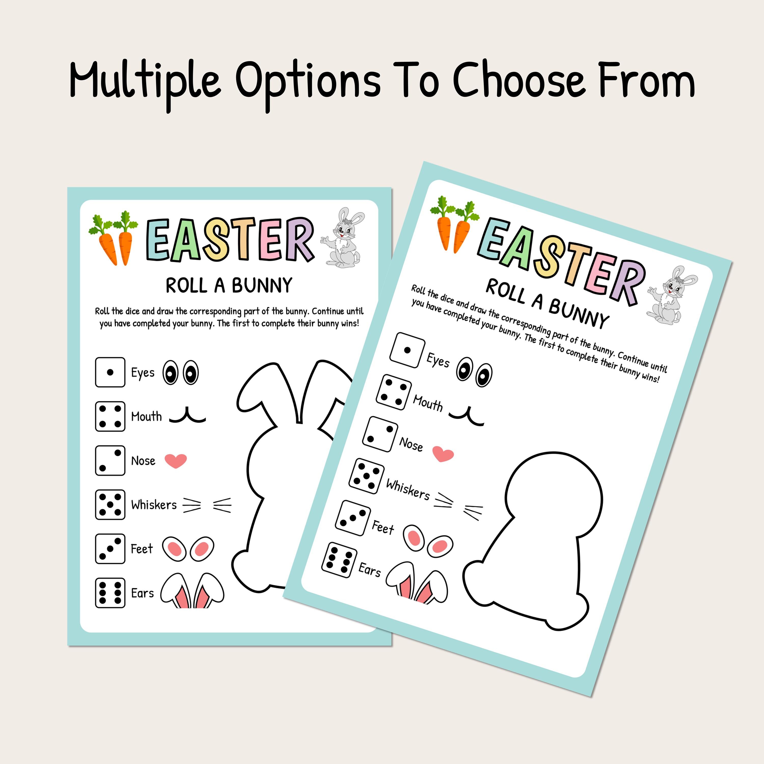 Easter Roll A Rabbit Game | Printable Easter Game | Easter Dice Game ...