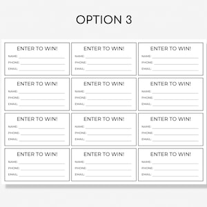 Printable Raffle Ticket | Enter to Win Tickets | Printable Enter to Win ...