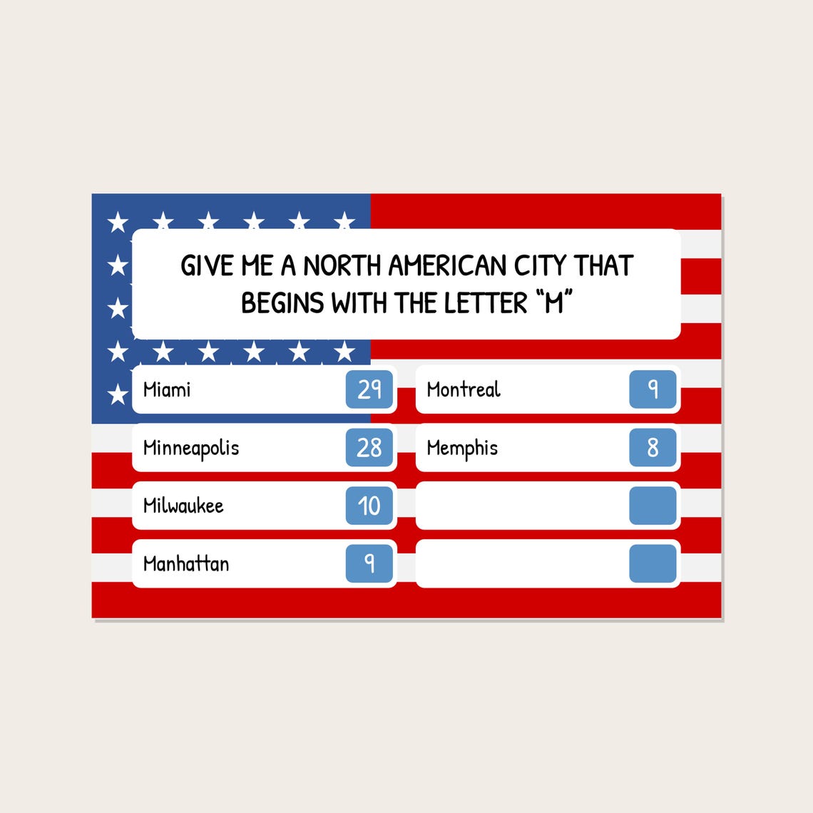 4th of July Friendly Feud Game | 4th July Trivia | Printable 4th of ...