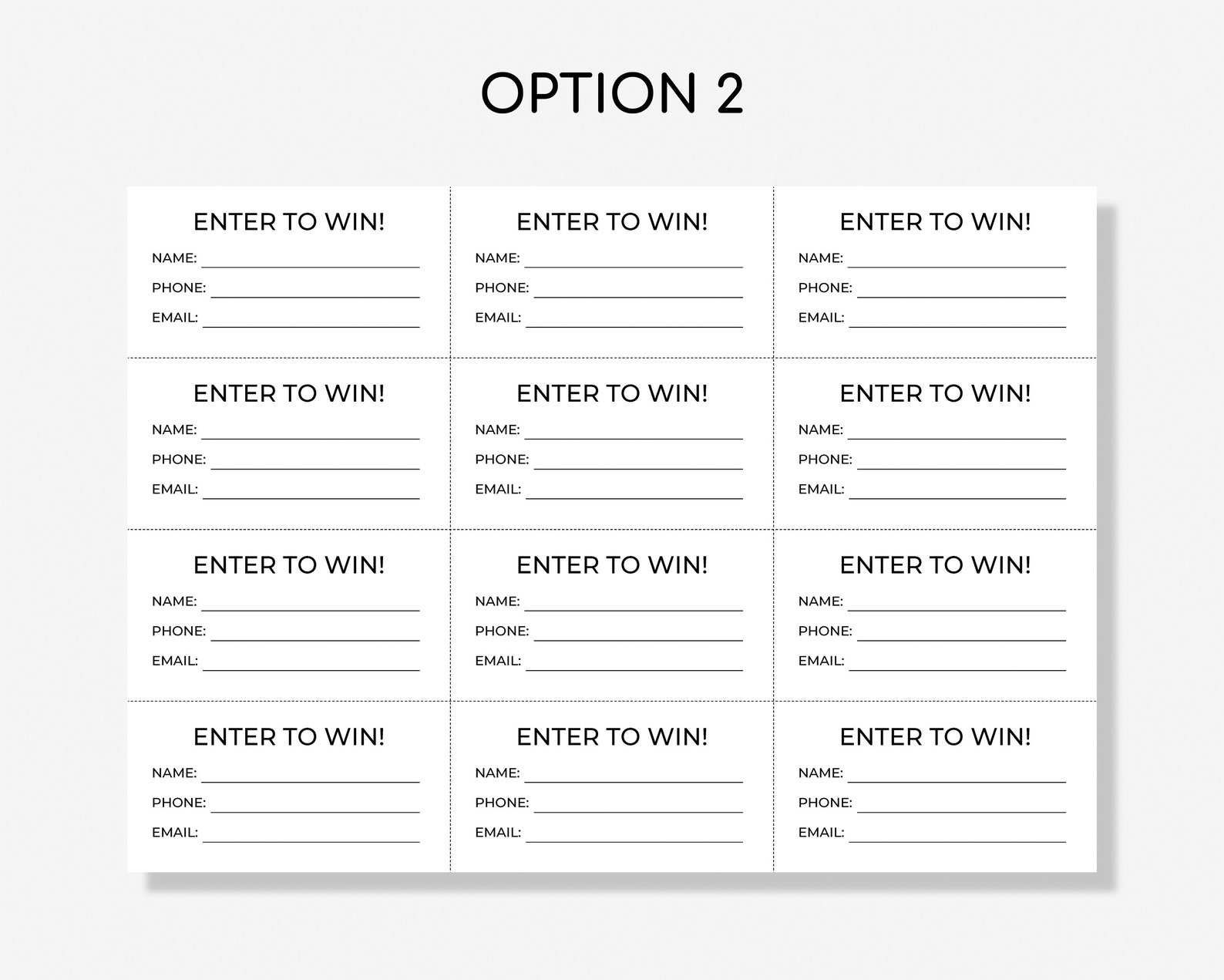 Printable Raffle Ticket | Enter to Win Tickets | Printable Enter to Win ...