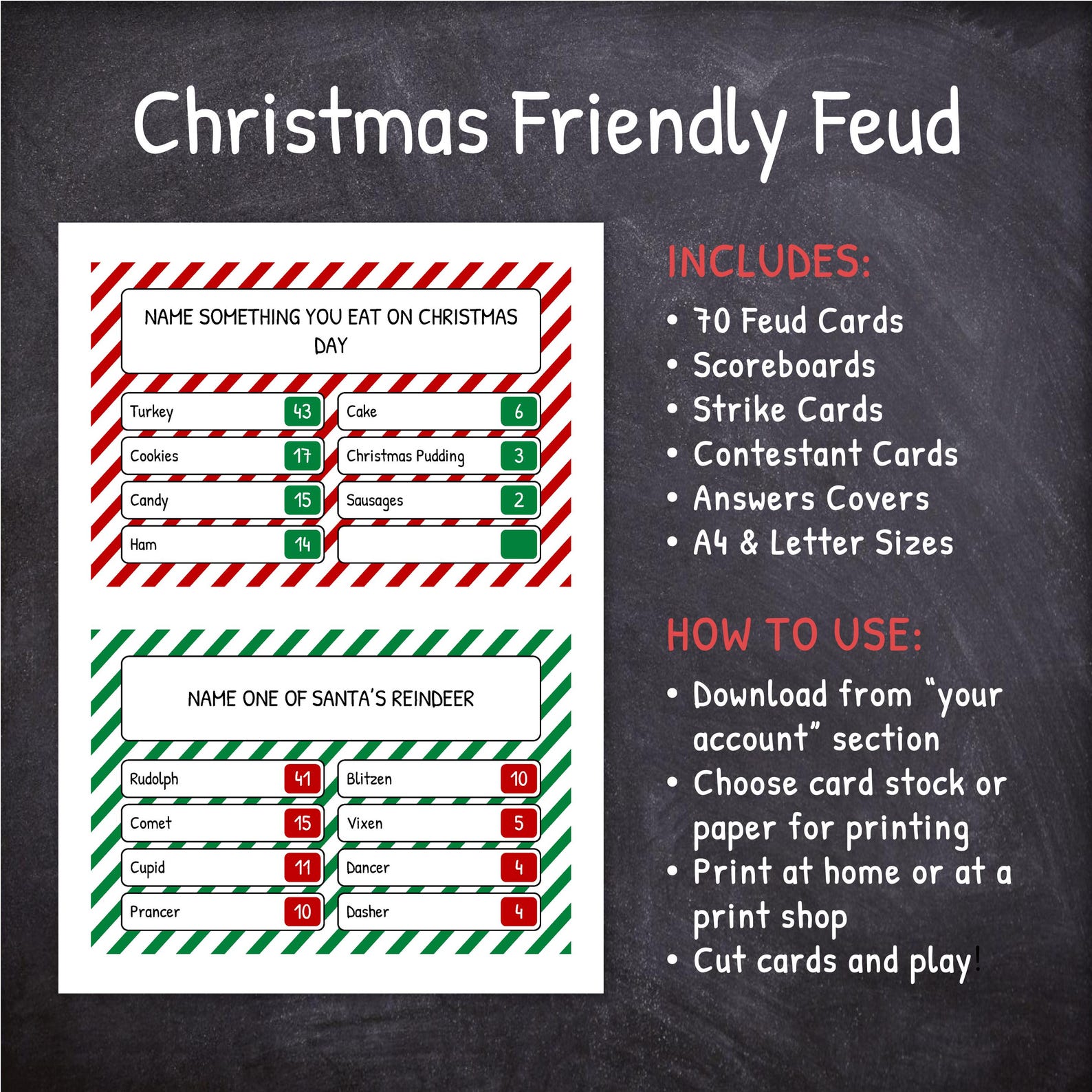 Christmas Trivia Game | Christmas Friendly Feud Game | Christmas Party ...