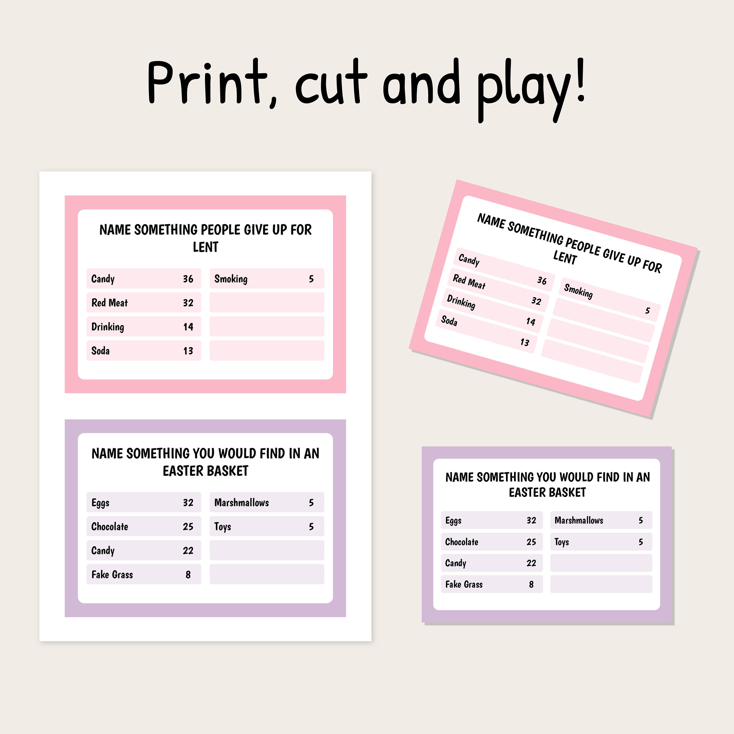 Easter Friendly Feud Game | Printable Easter Game | Easter Feud Game ...