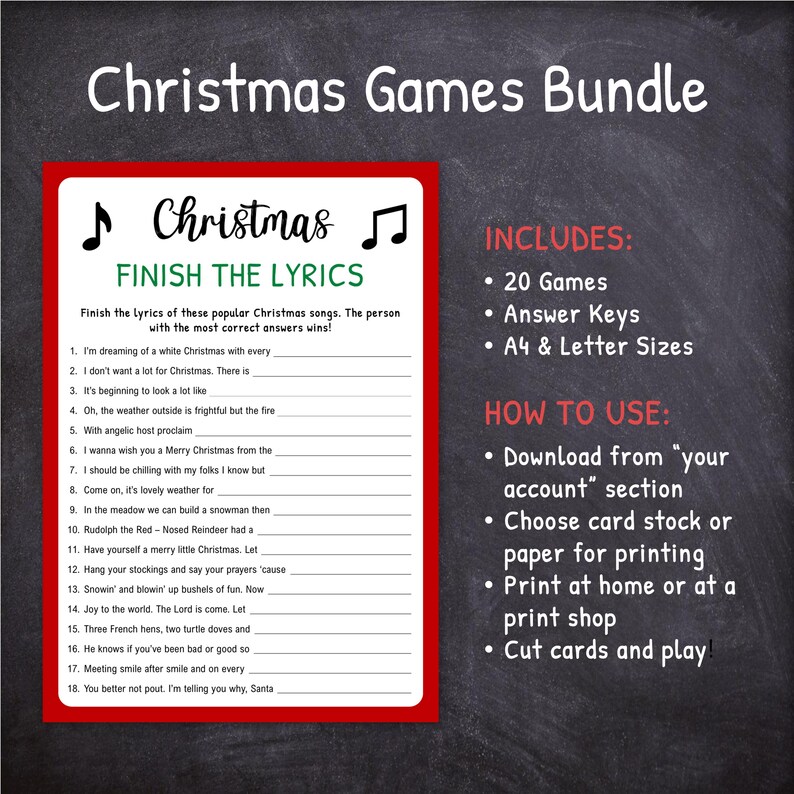 Printable Christmas Game Bundle | Christmas Party Games | Christmas ...
