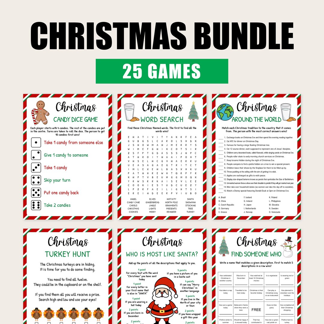 Christmas Icebreaker Games Set | Printable Christmas Games Bundle ...