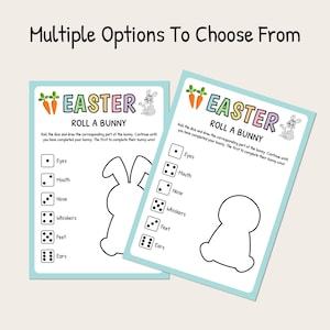 Easter Roll A Rabbit Game | Printable Easter Game | Easter Dice Game ...