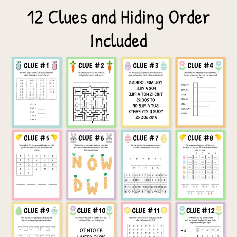 Easter Egg Treasure Game | Indoor Easter Egg Hunt Clues | Easter ...