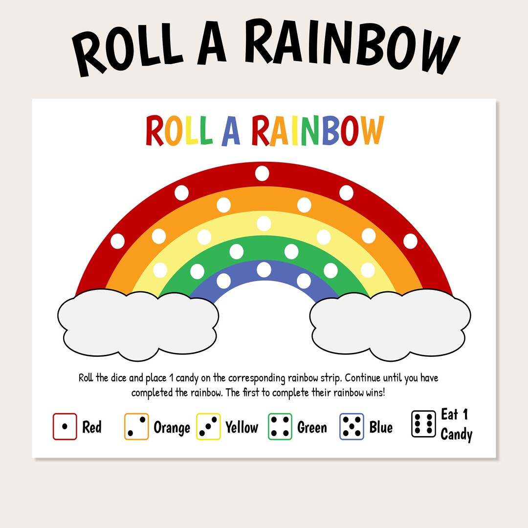 Roll A Rainbow Game | Printable Easter Game | Easter Day Games for Kids ...