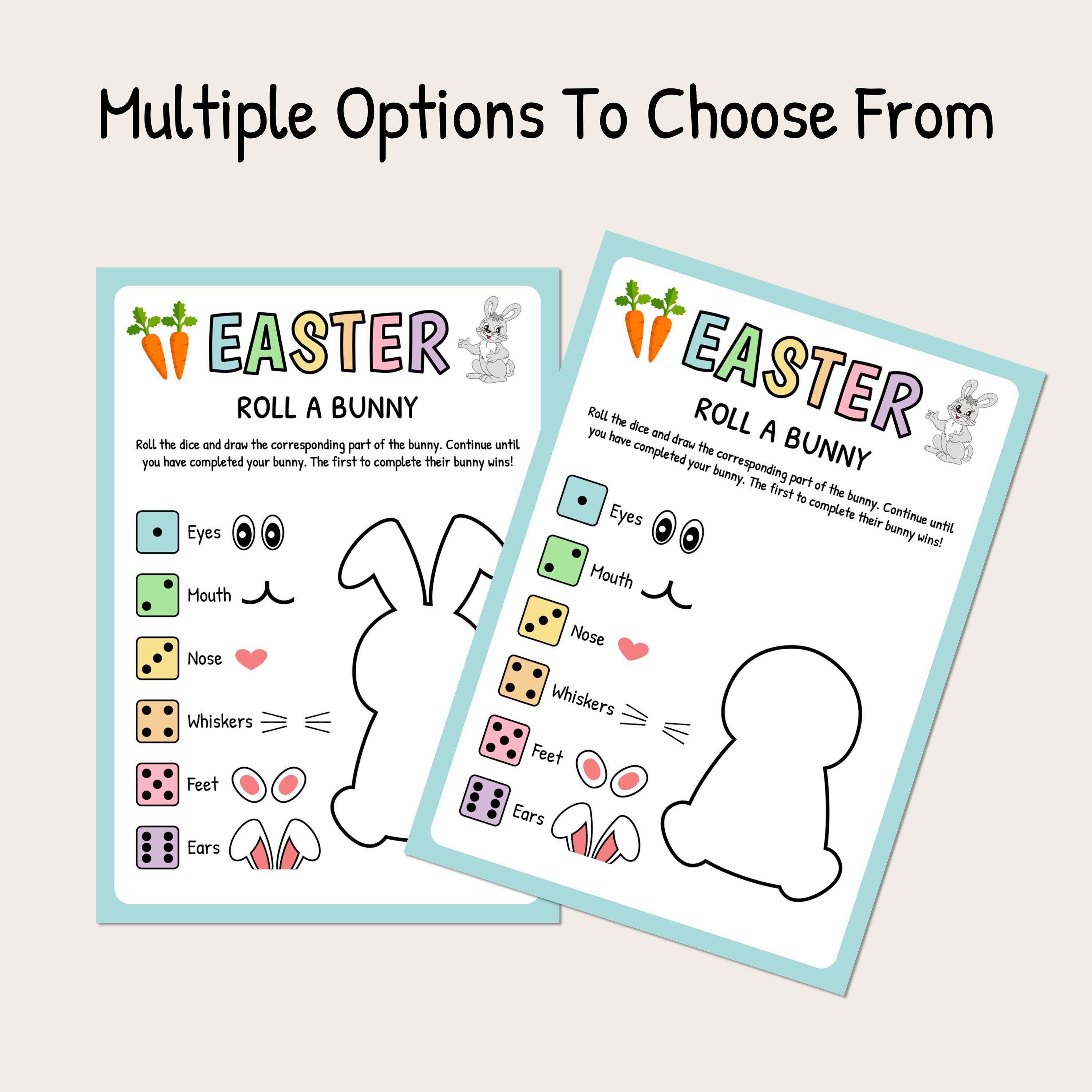 Easter Roll A Rabbit Game | Printable Easter Game | Easter Dice Game ...