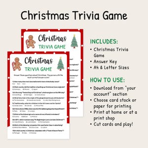 Christmas Trivia Game | Gift Swap Game | Printable Christmas Family ...