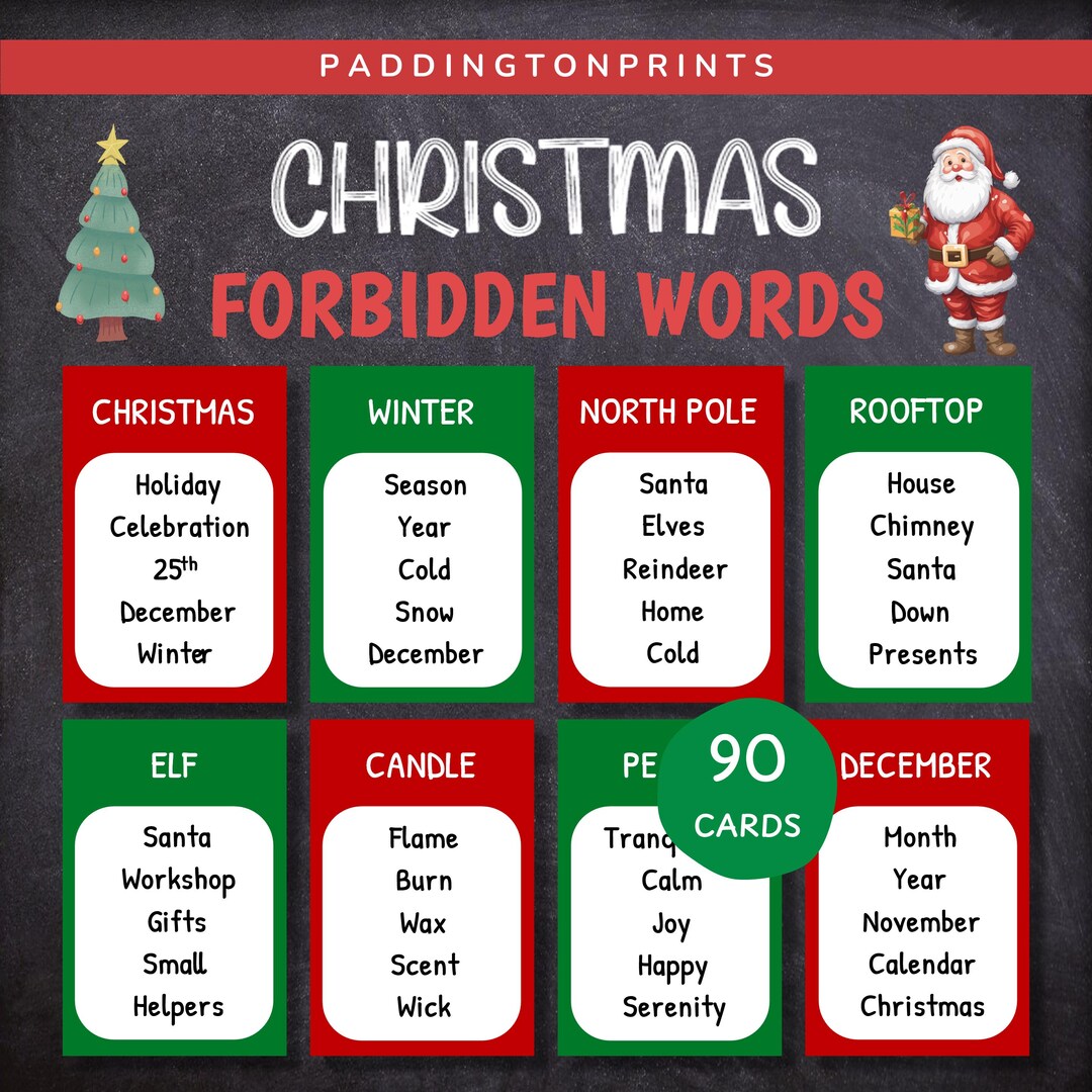 Christmas Forbidden Words Game Printable Christmas Game Christmas ...