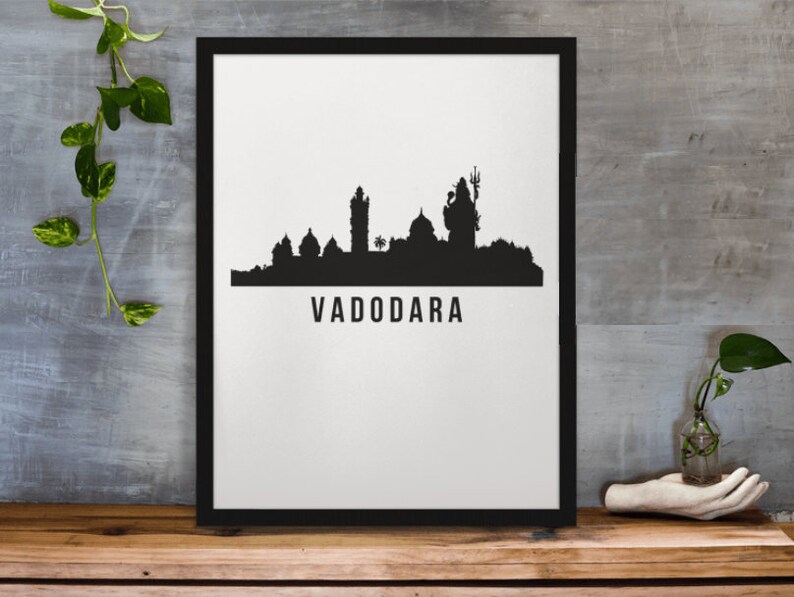 Vadodara Skyline Digital Printable Poster India Wall Art - Etsy