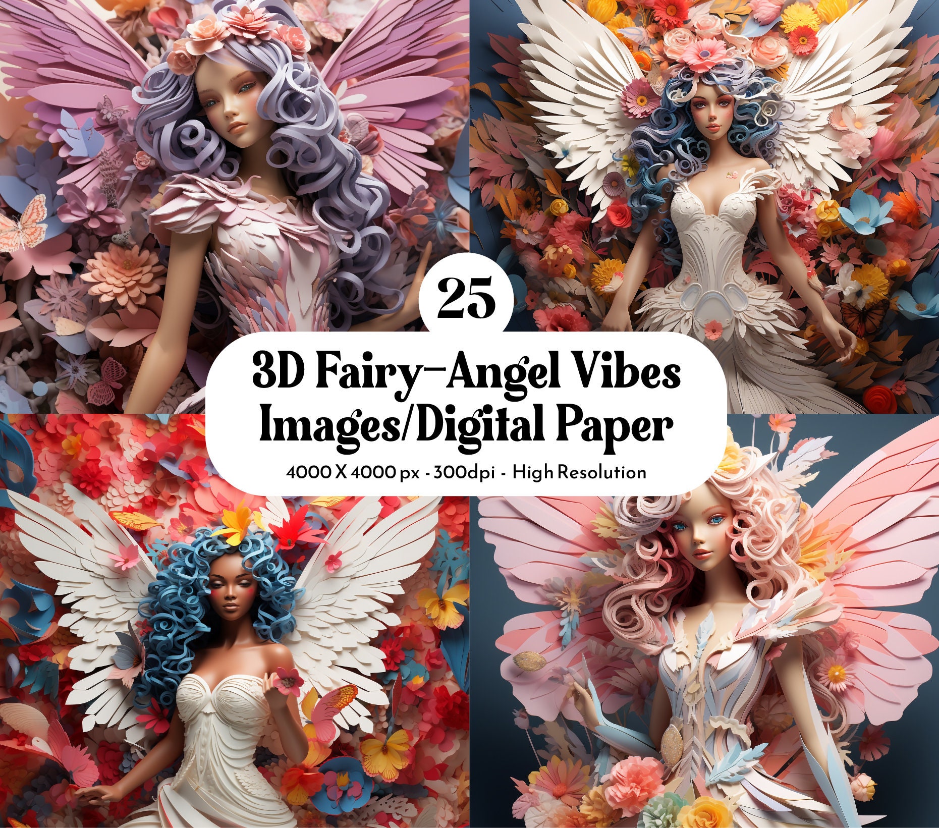 3D Fairies Sublimation Files Bundle Fantasy Princess Doll - Etsy