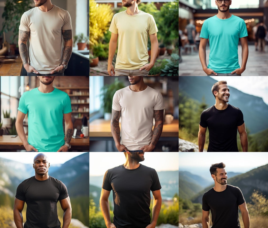 Mockup Bundle Gildan 5000 Mockup Tshirt Mockup Bundle Mens Mockup ...