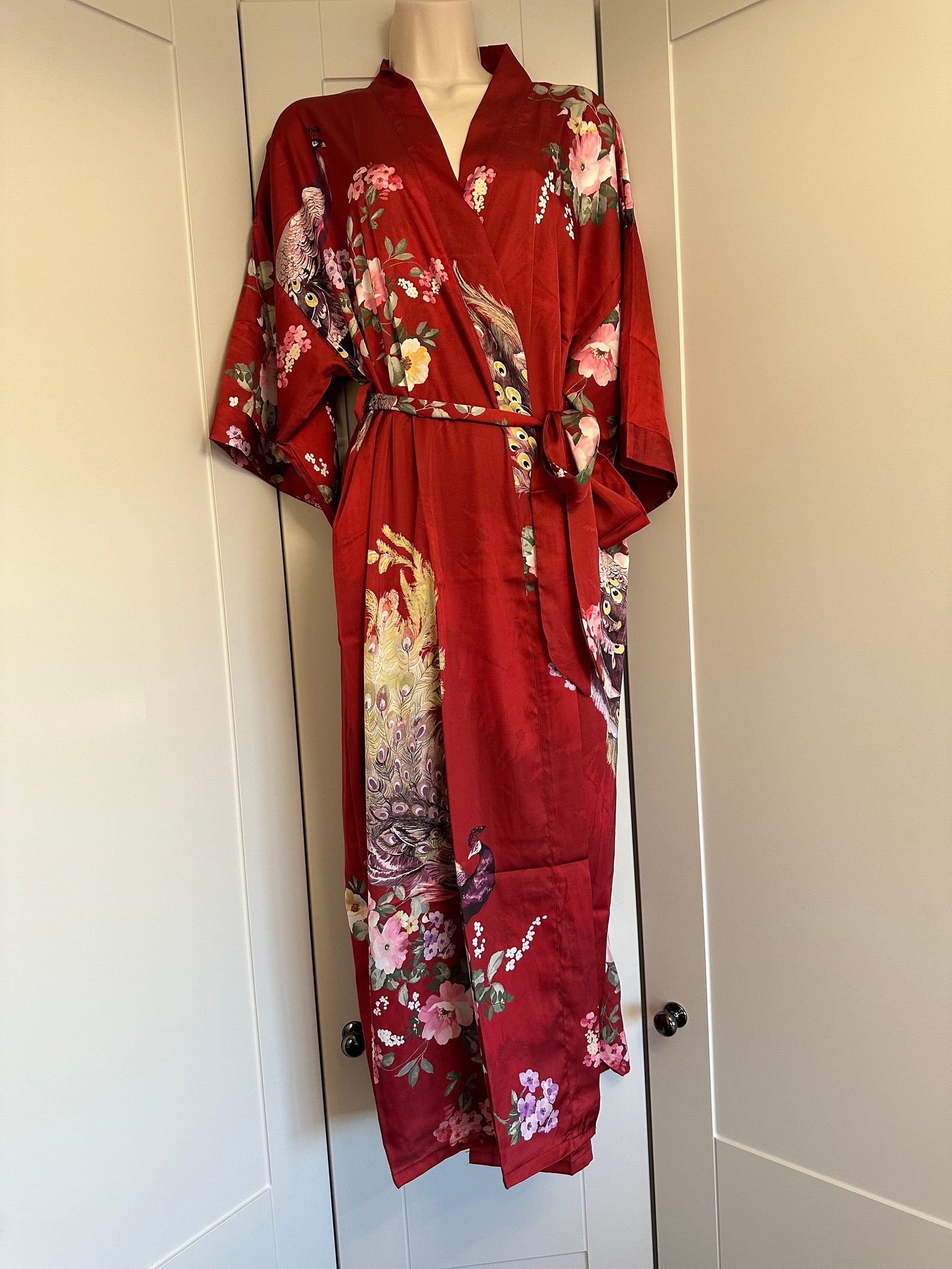 Japanese Kimono Dress /red Woman Pajama / Pyjamas / Pyjama and Robe Set ...
