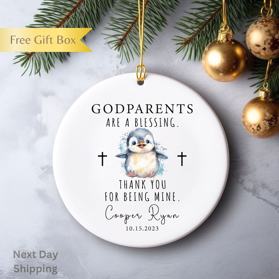 Custom Godparents Ornament Gift, Personalized Godmother Gift, Godfather ...