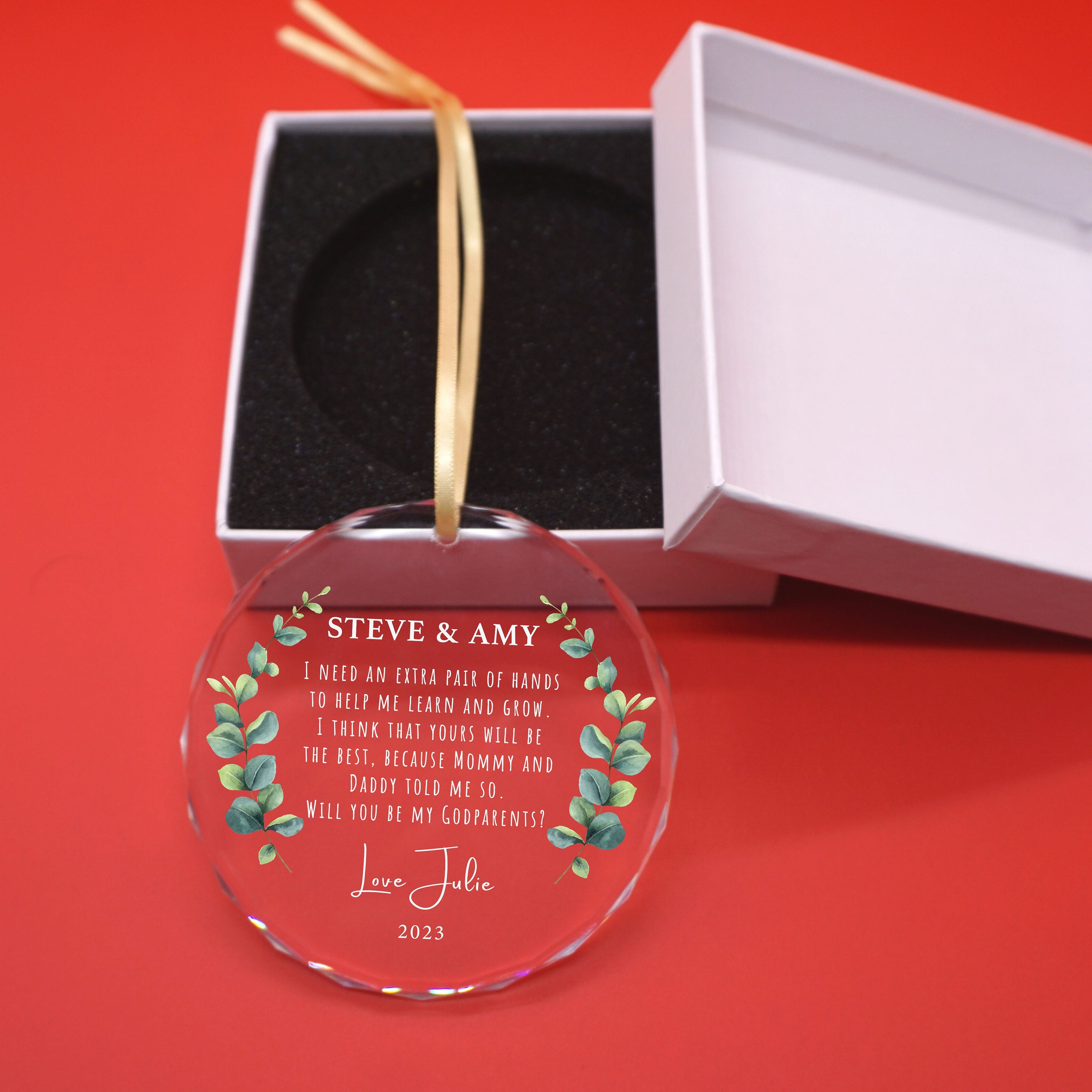 Godparent Gift From Godchild Will You Be My Godparents Ornament Gift ...