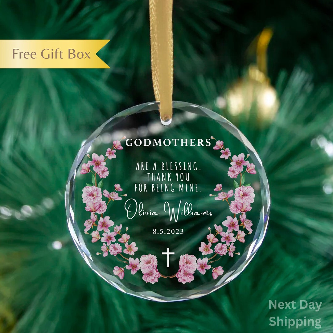 Godmothers Ornament Gift, Personalized Godparents Gift, Godfather Thank ...