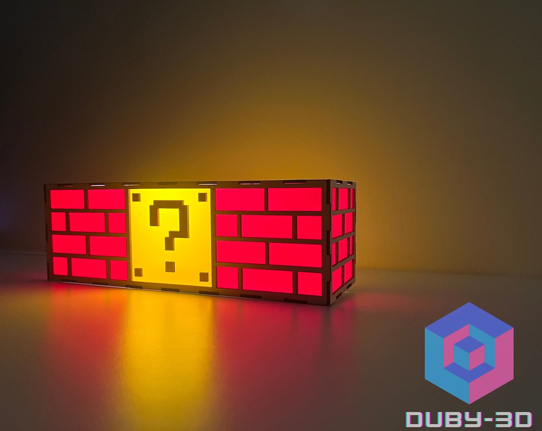 Video Game Question Mark Block Hanging Lamp Super Mario Bros - Etsy UK
